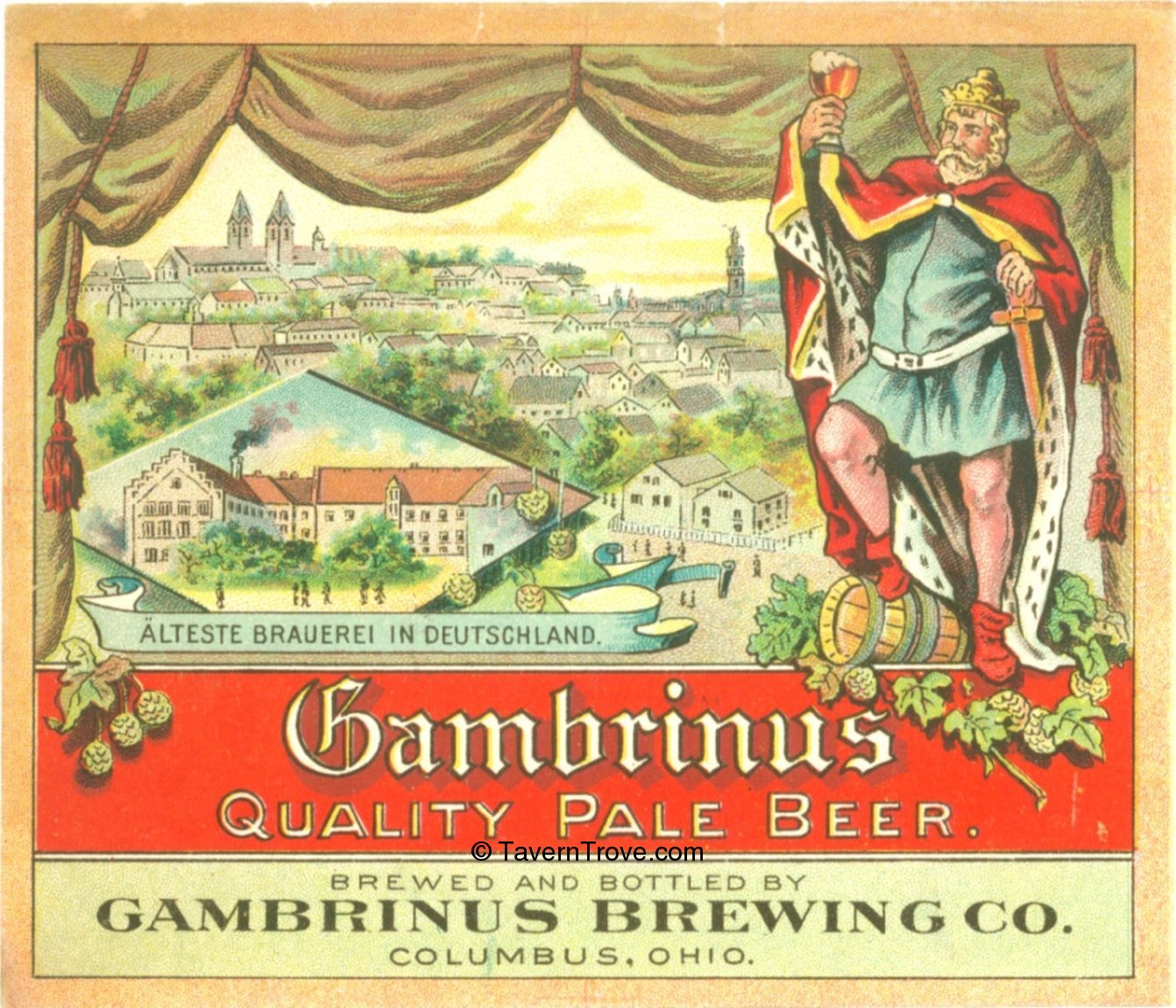 Item #86175 1904 Gambrinus Quality Pale Beer Label