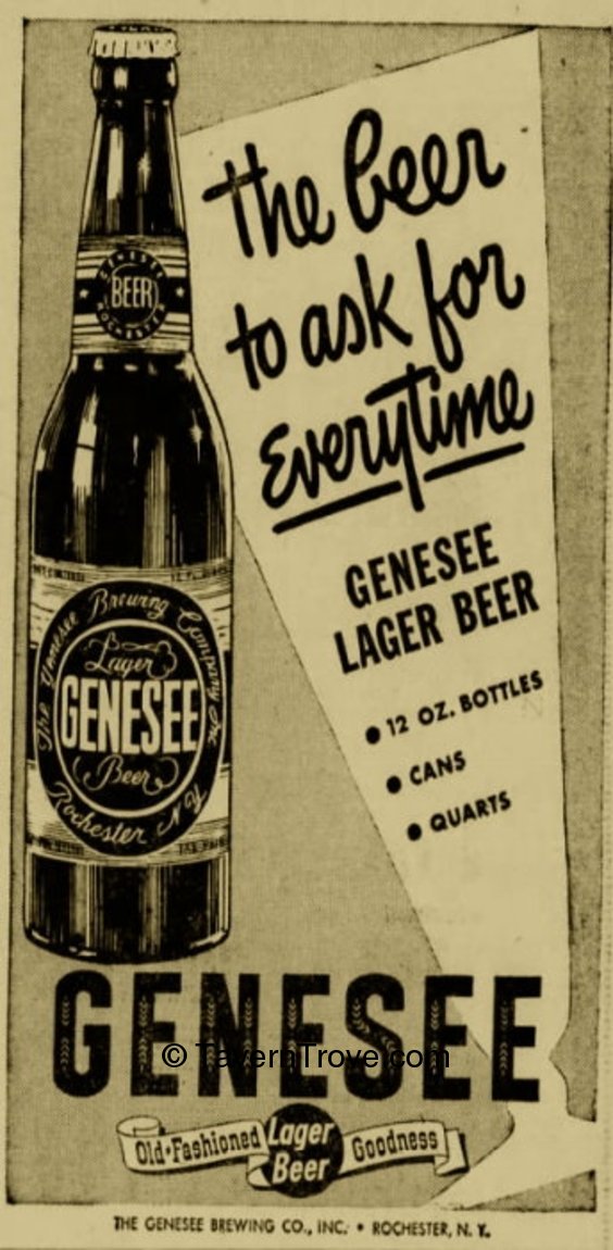 Item #2304 1952 Genesee Lager Beer Paper Ad