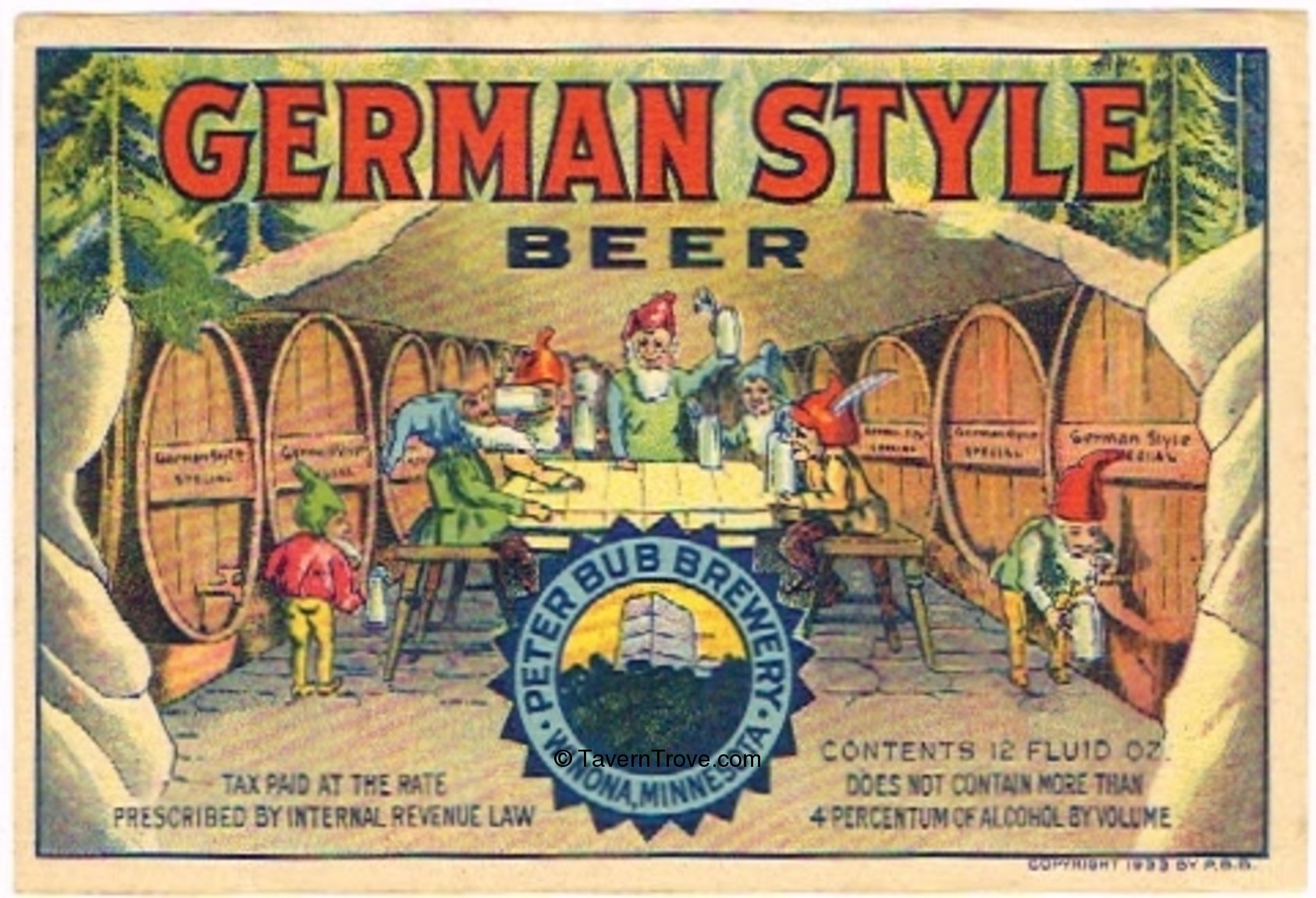 Item #2855 1936 German Style Beer Label CS104-23