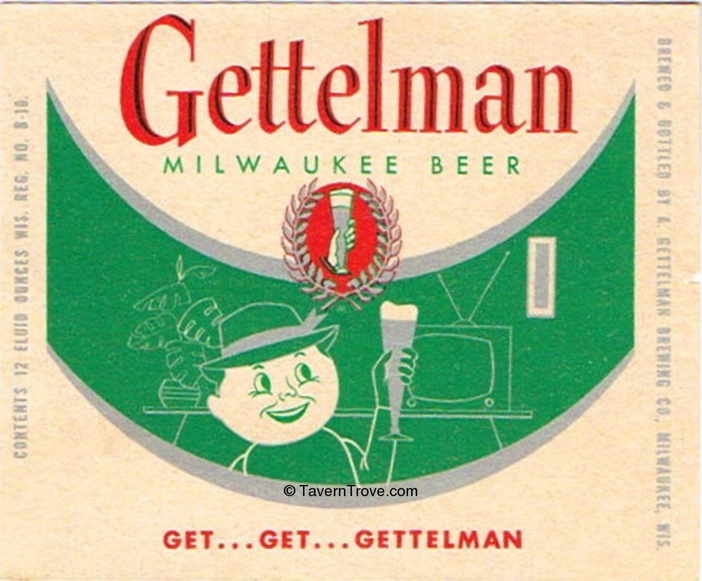 Item #19341 1956 Gettelman Milwaukee Beer Label