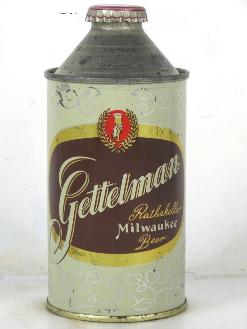 Item #12607 1953 Gettelman Rathskellar Beer Cone Top Can 164-24