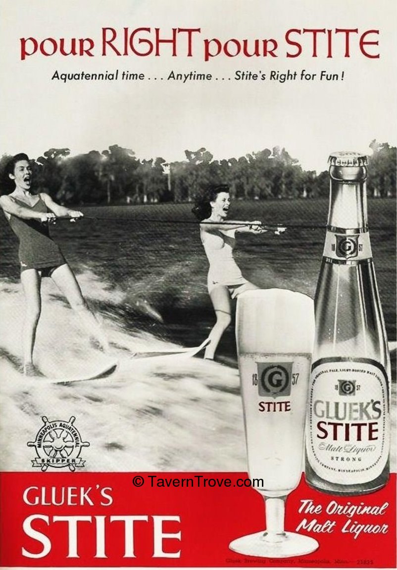 Item #41235 1964 Gluek's Stite Malt Liquor Paper Ad