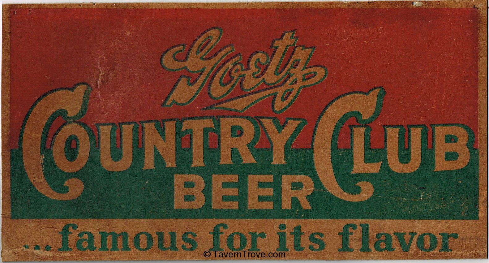 Item #96077 1940 Goetz Country Club Beer Sign