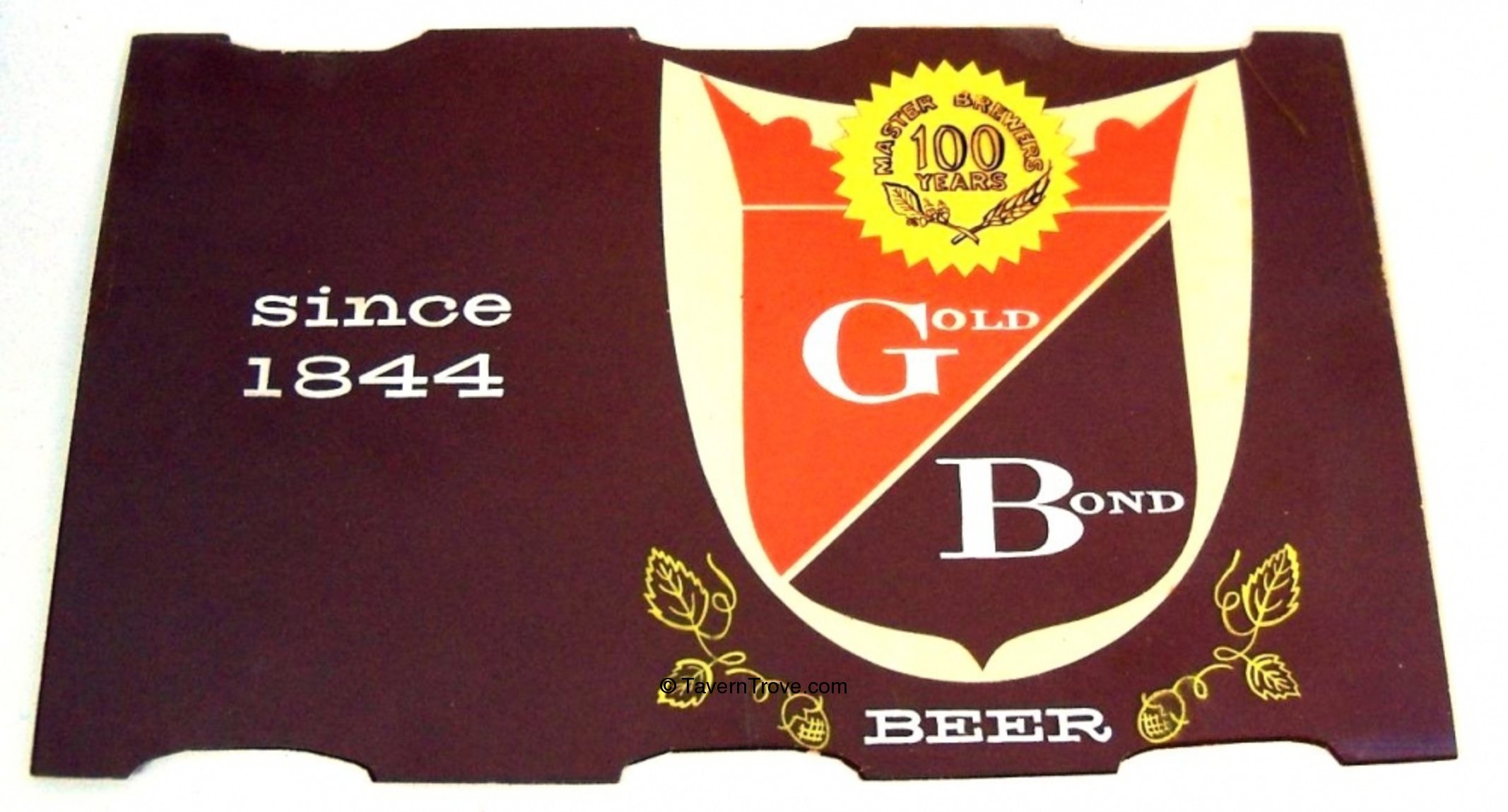 Item #86176 1950 Gold Bond Beer Mixed Media Sign