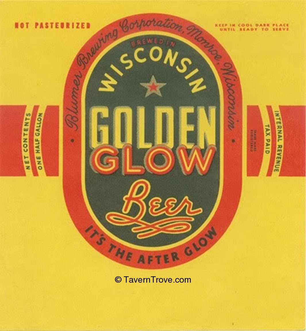 Item #20744 1940 Golden Glow Beer Label WI356-20