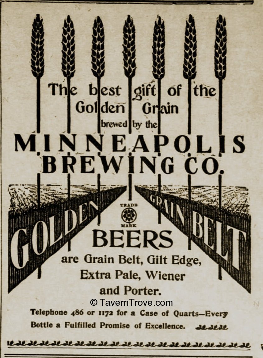 Item #21540 1899 Golden Grain Belt Beers Paper Ad