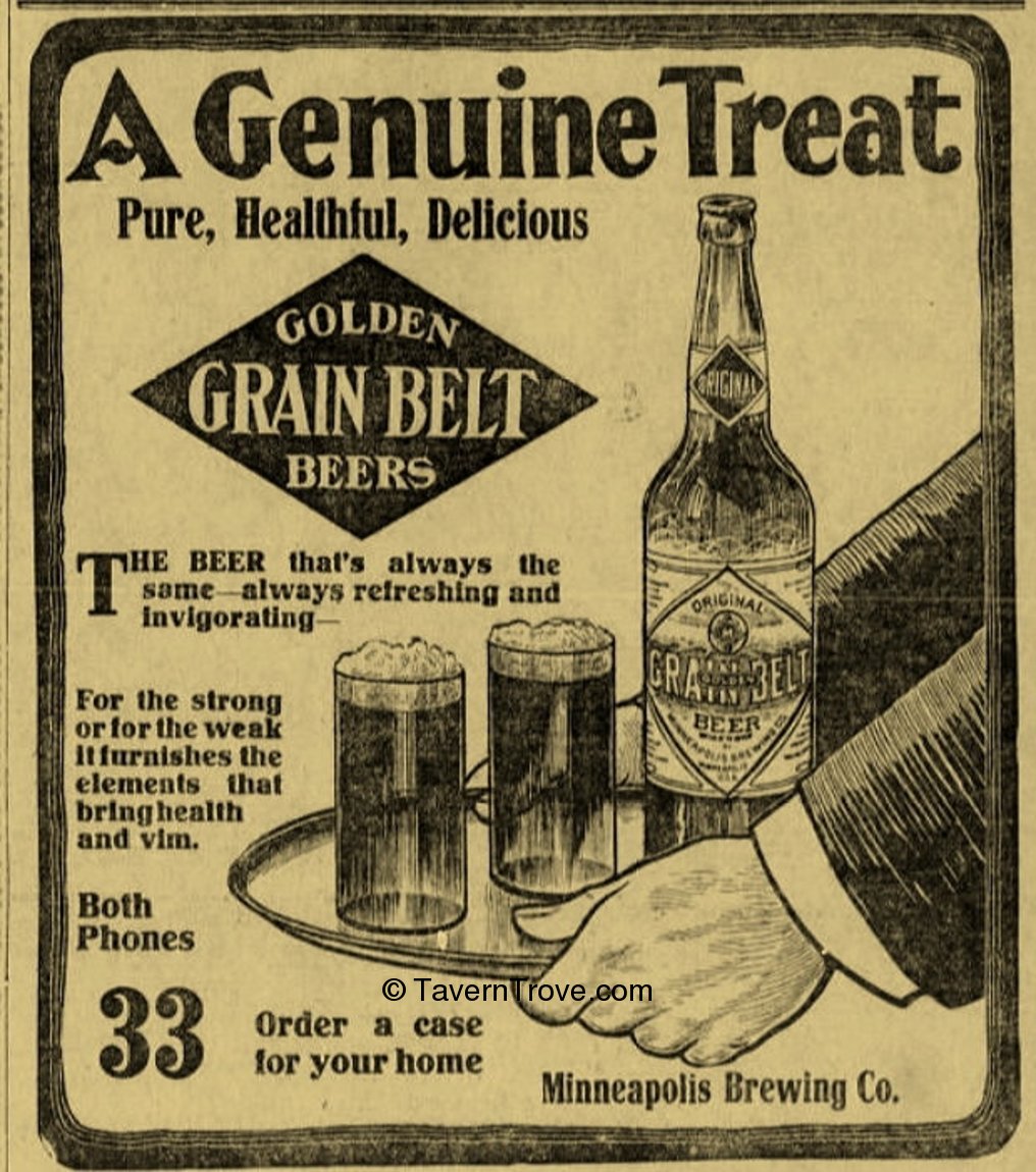 Item #54717 1910 Grain Belt Beer Paper Ad
