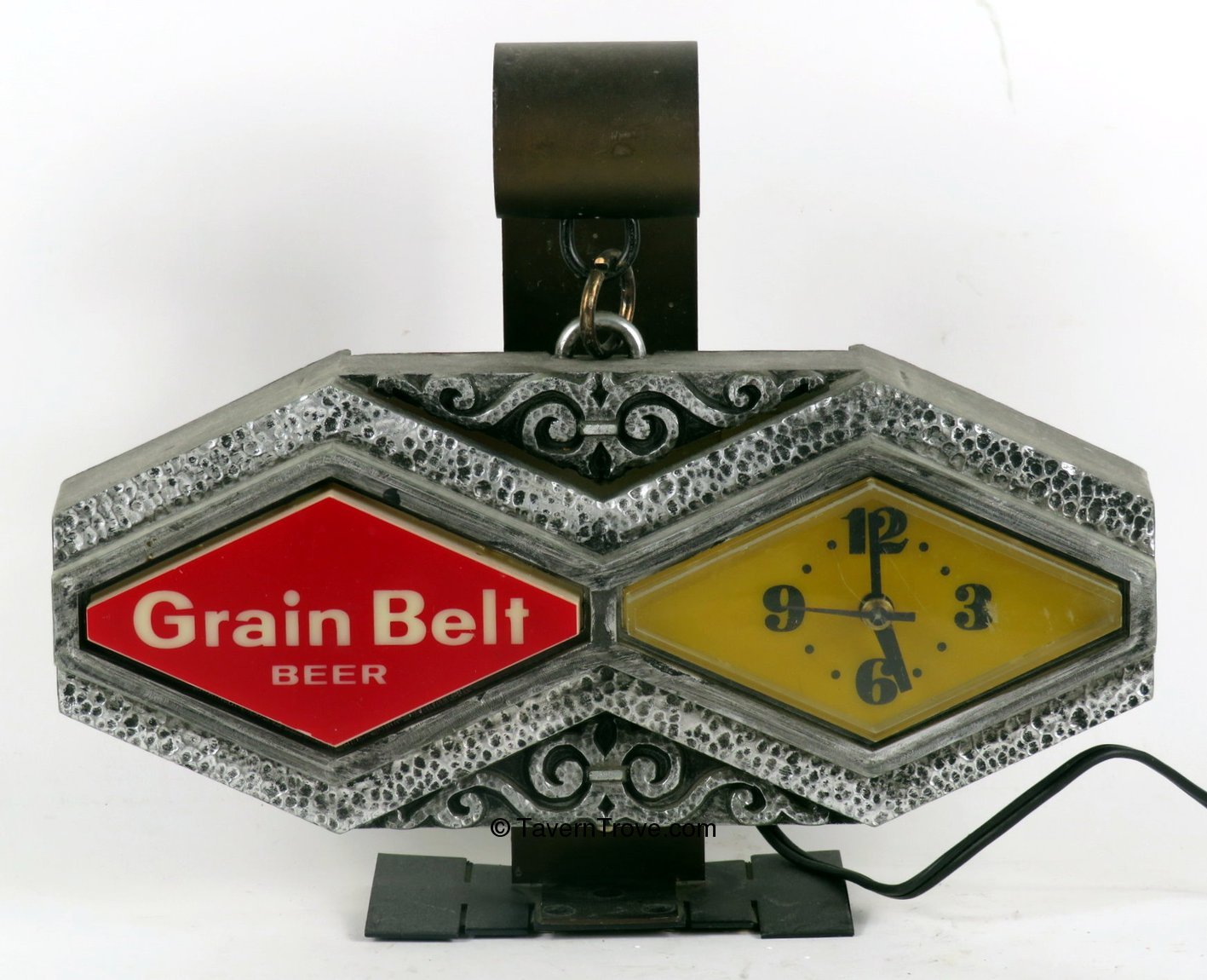 Item #95406 1967 Grain Belt Beer Cash Register Clock Sign Clock
