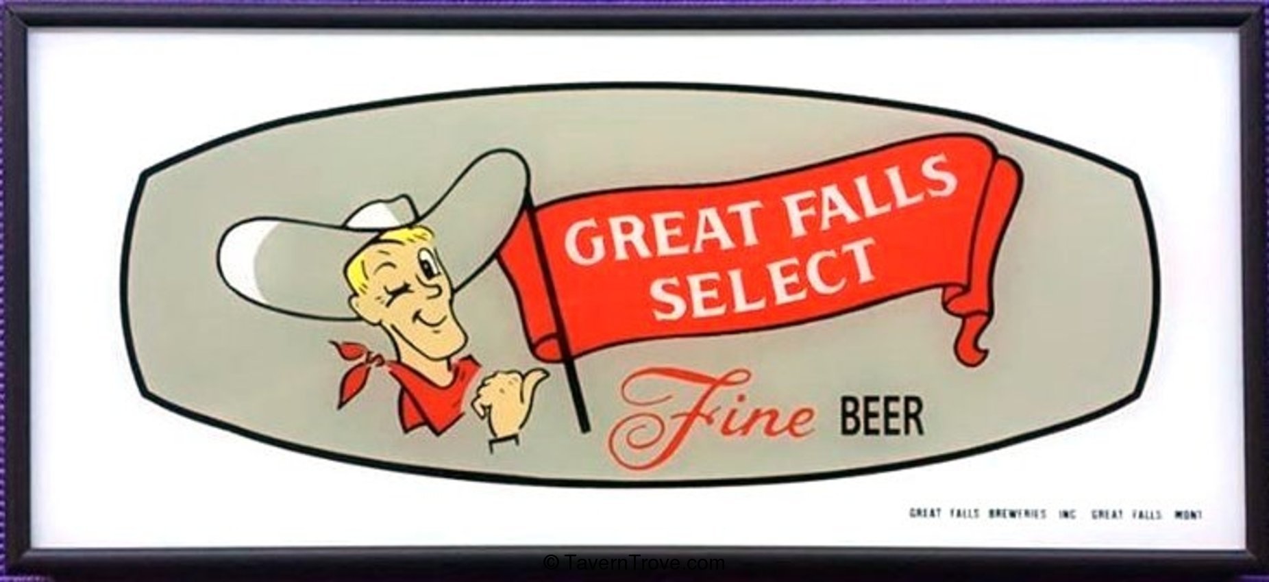 Item #85703 1960 Great Falls Select Beer ROG Glass-Faced Illuminated Sign