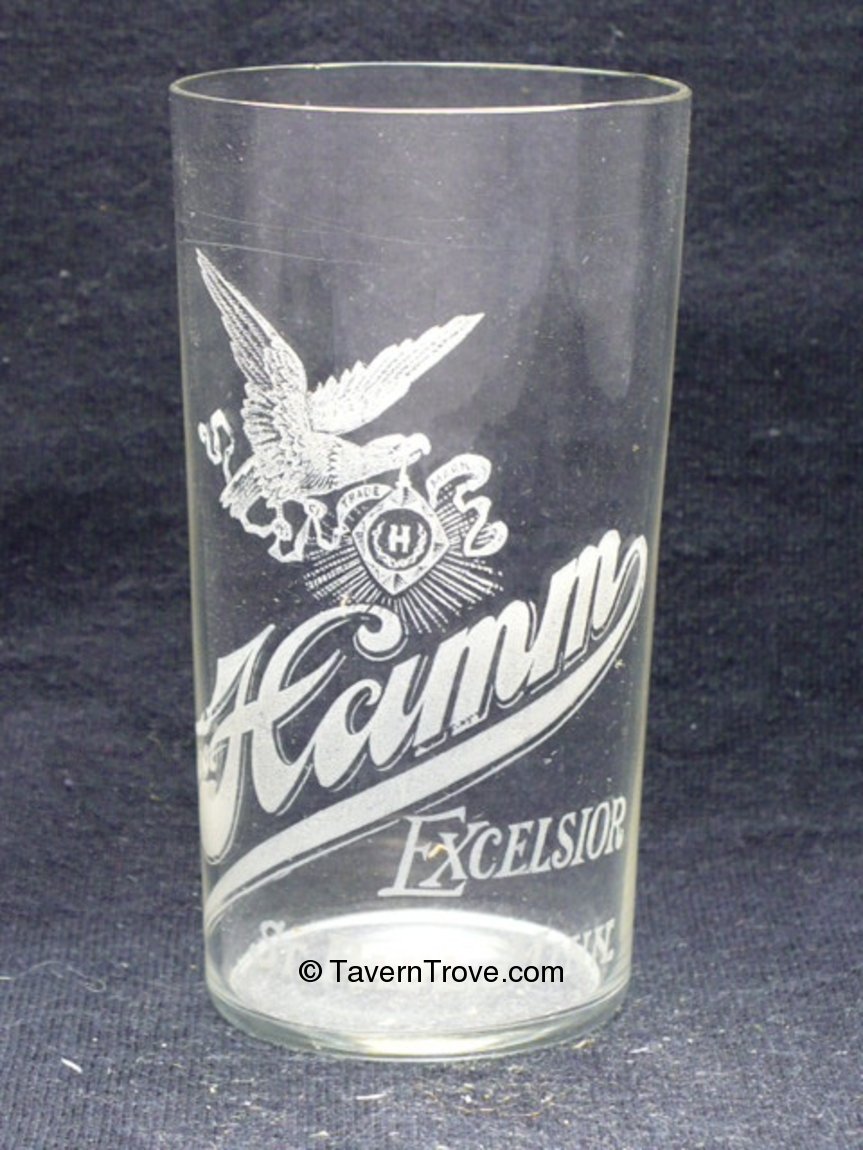 Item #70116 1900 Hamm's Excelsior Beer Etched Glass