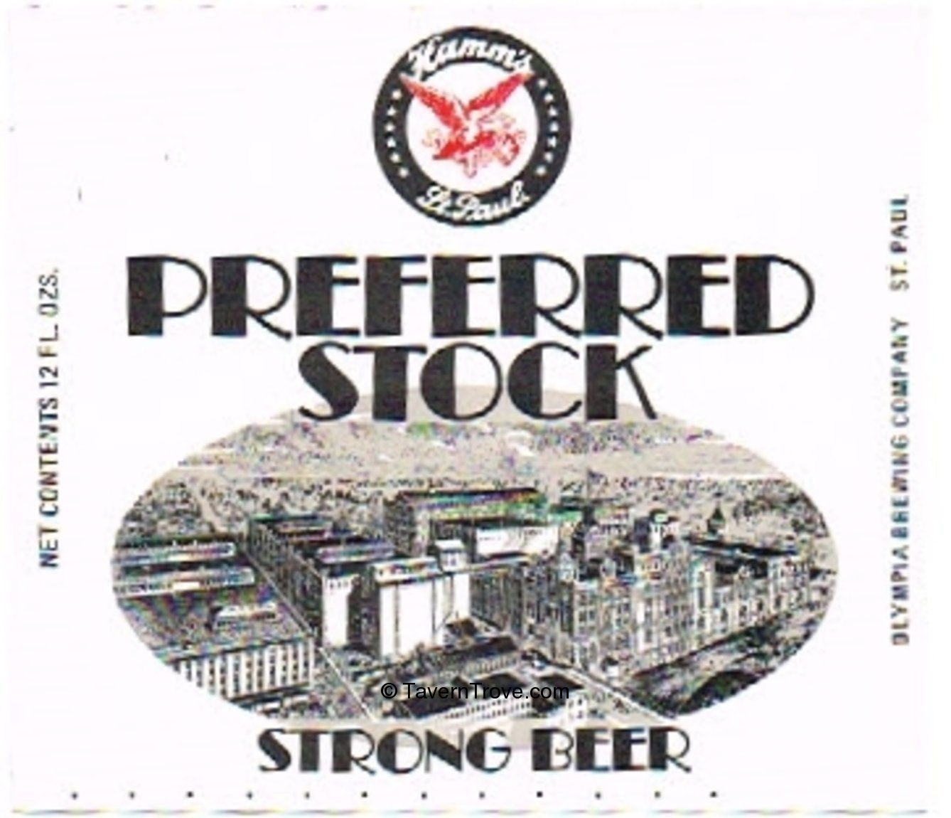 Item #31538 1973 Hamm's Preferred Stock Beer Label