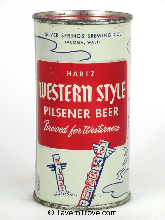 Item #1616 1960 Hartz Western Style Beer Flat Top Can 145-10