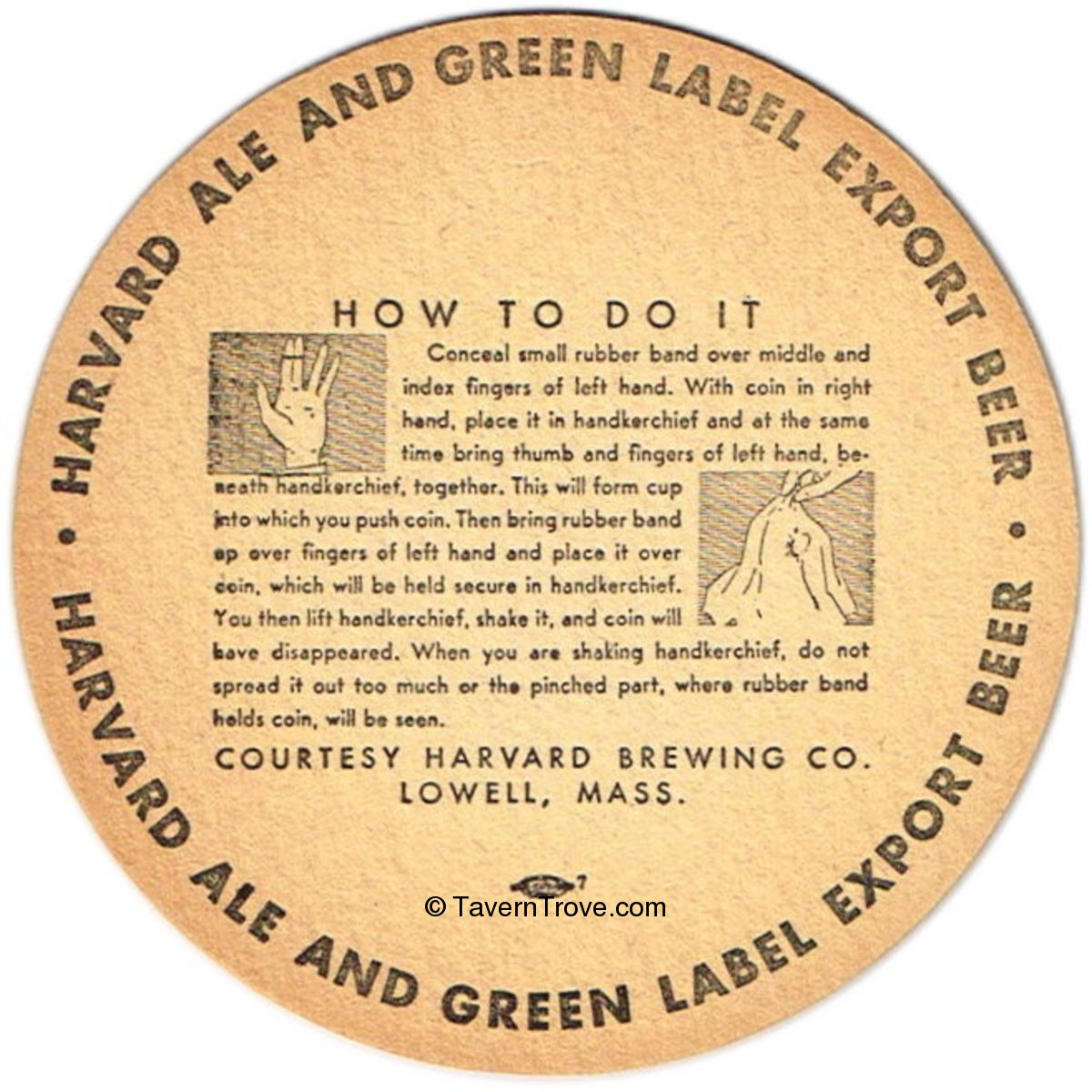 Item #60234 1937 Harvard Ale/Beer Coaster MA-HARV-27