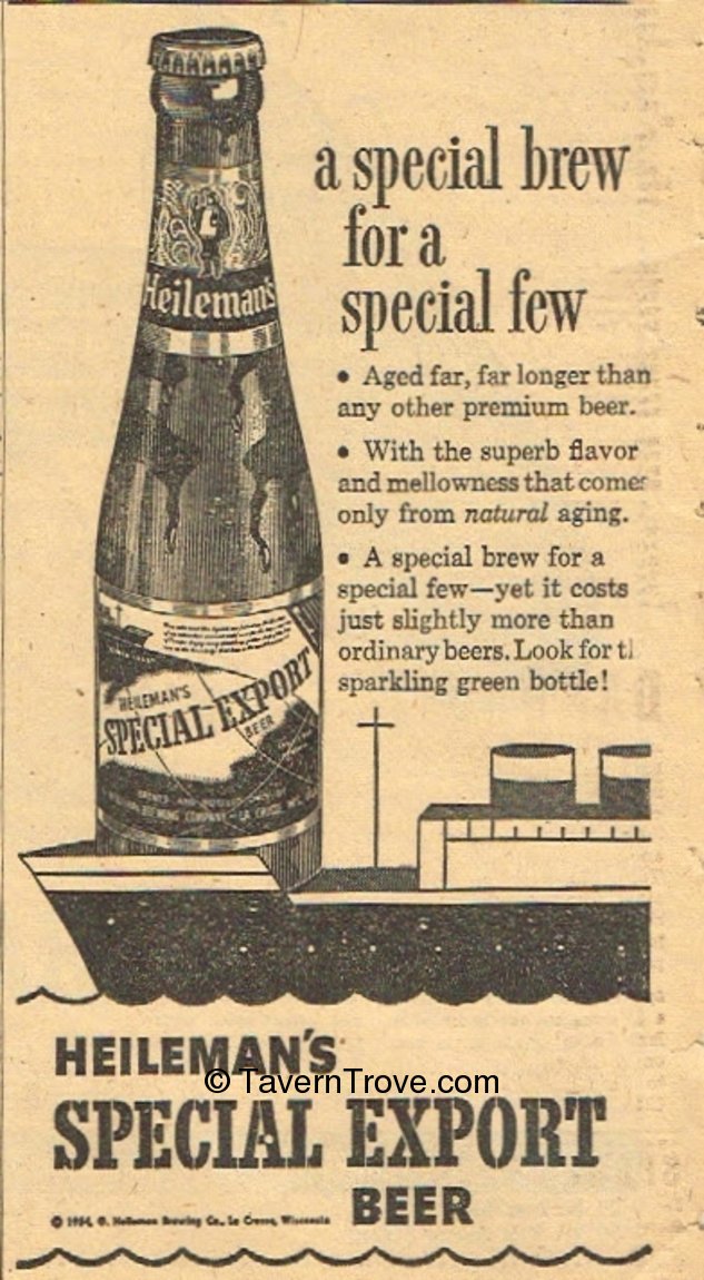 Item 80477 1954 Heilemans Special Export Beer Paper Ad