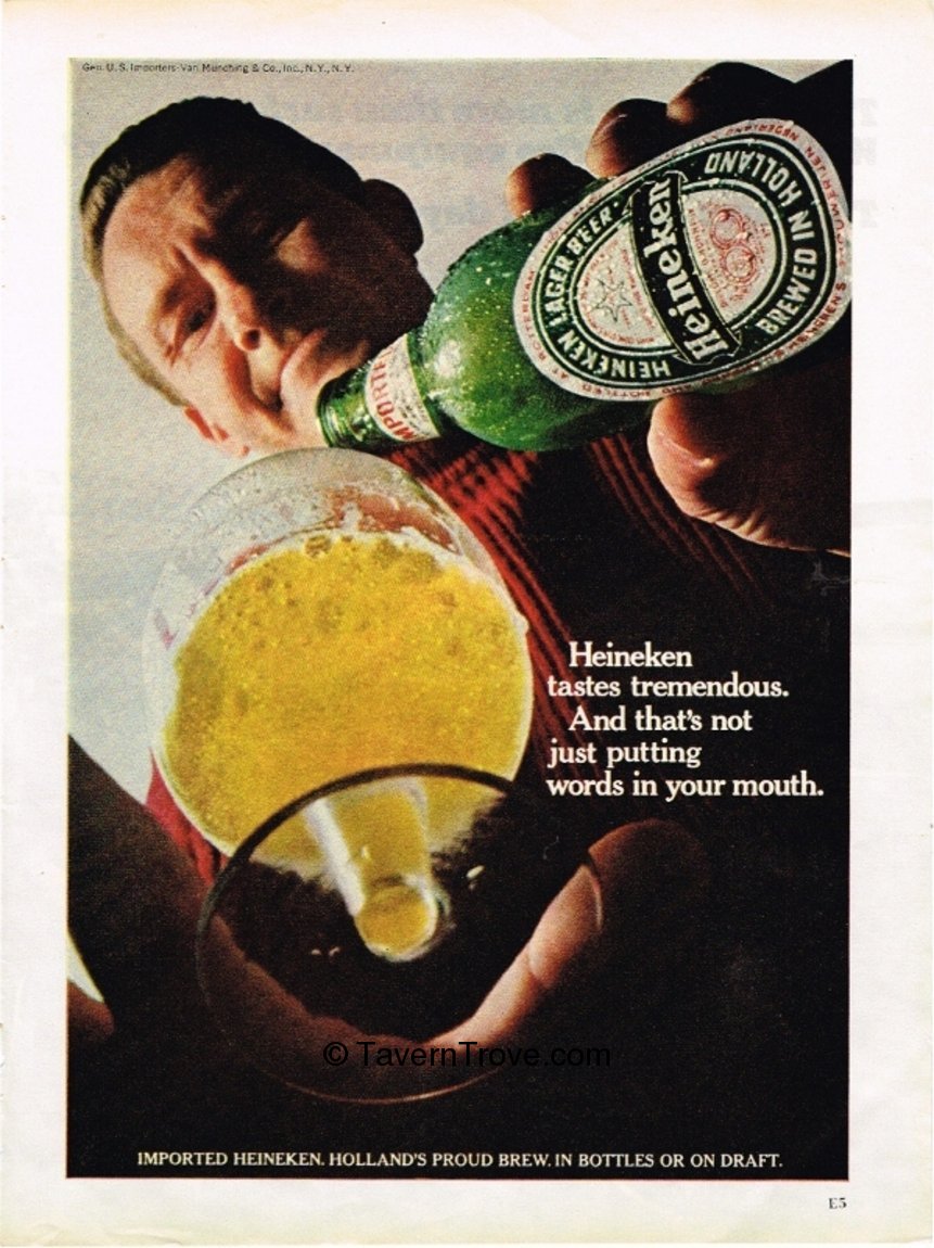 Item #62652 1968 Heineken Beer Paper Ad