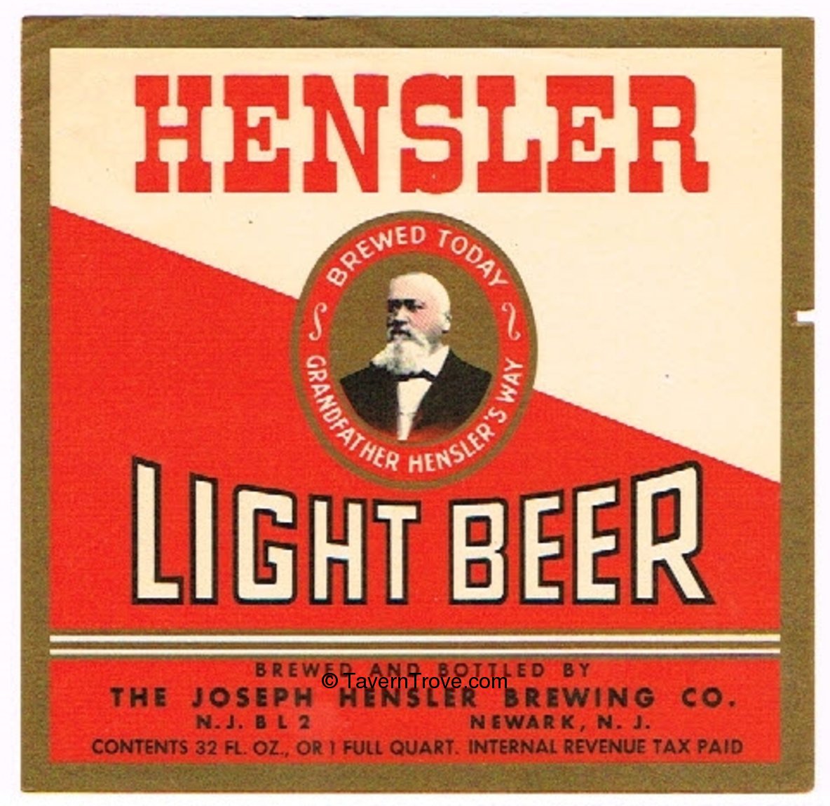 Item #64581 1942 Hensler Light Beer Label ES101-03V