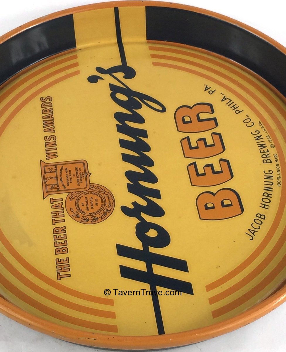 Item #88041 1939 Hornung Beer Serving Tray