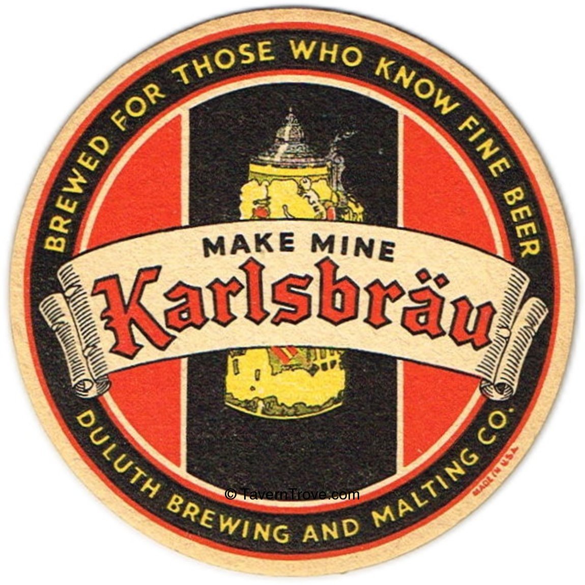 Item #429 1935 Karlsbrau Beer Coaster MN-DUL-1