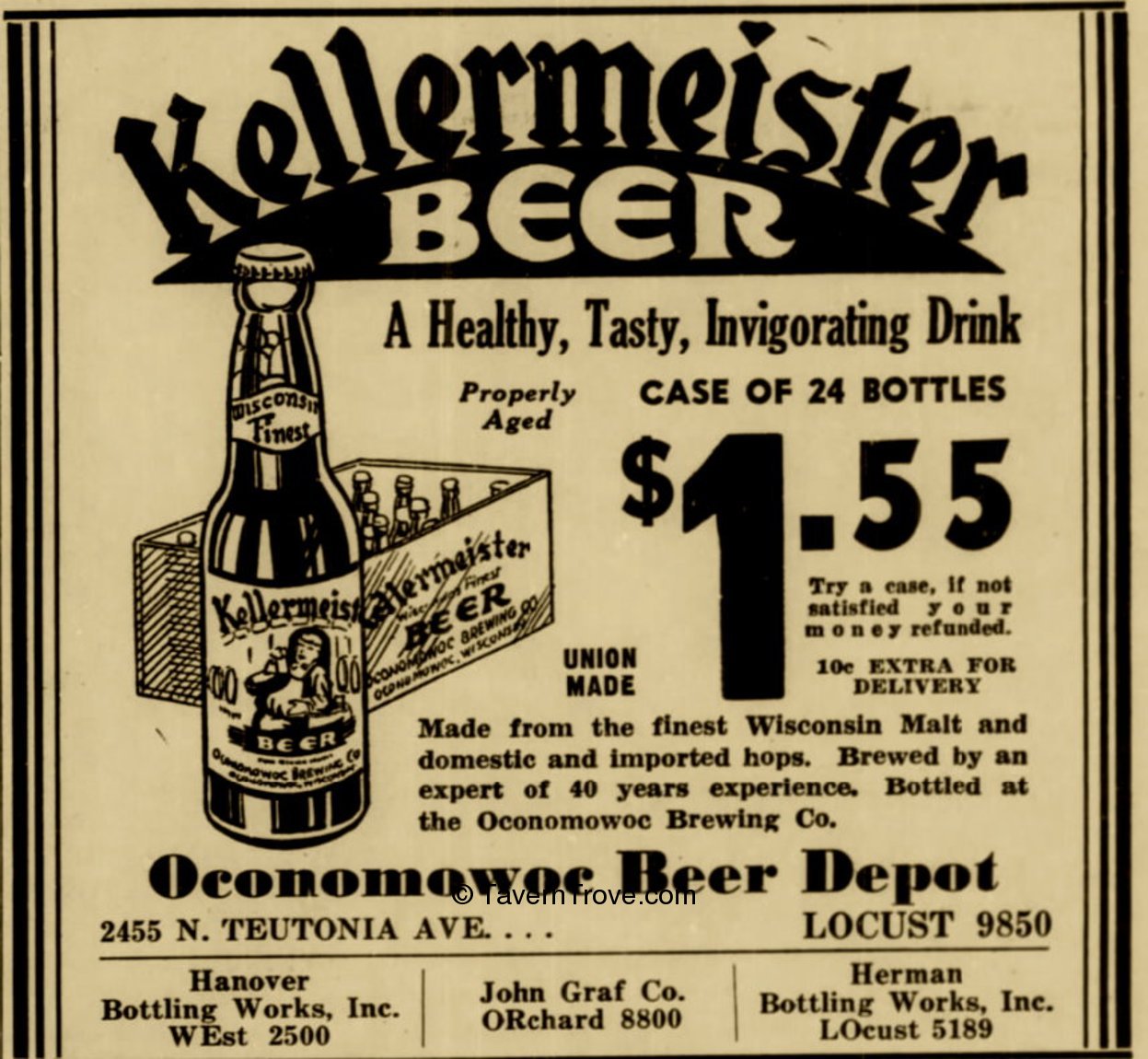 Item #58011 1934 Kellermeister Beer Paper Ad