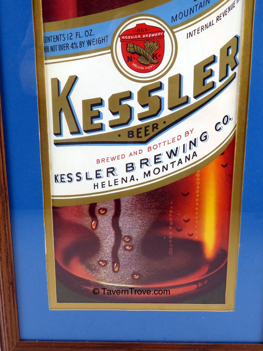 Item #95536 1940 Kessler Beer Die Cut Cardboard Bottle Sign Sign
