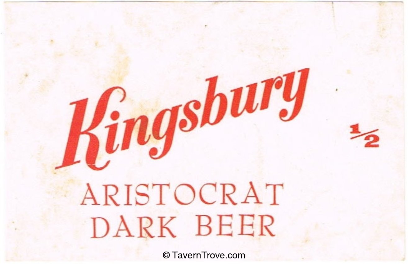 Item #81415 1960 Kingsbury Aristocrat Dark Beer Label WI458