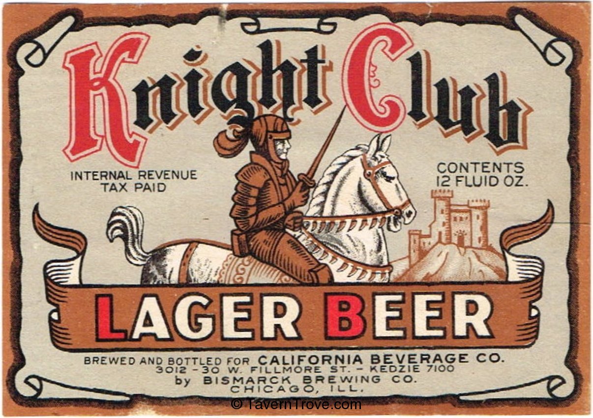 Item #75376 1939 Knight Club Lager Beer Label IL58-11
