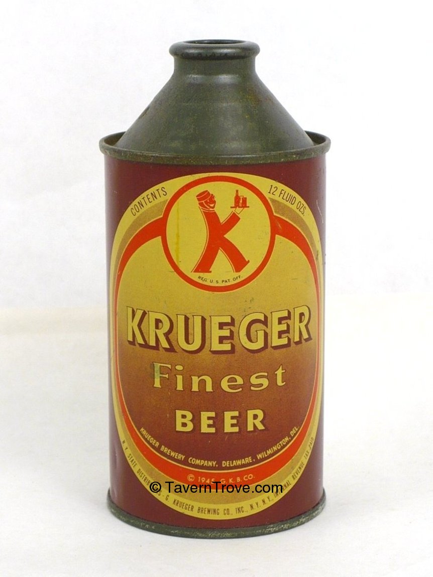 1948 Cone Top Cans, 10-12oz - Krueger Finest Beer - Tavern Trove