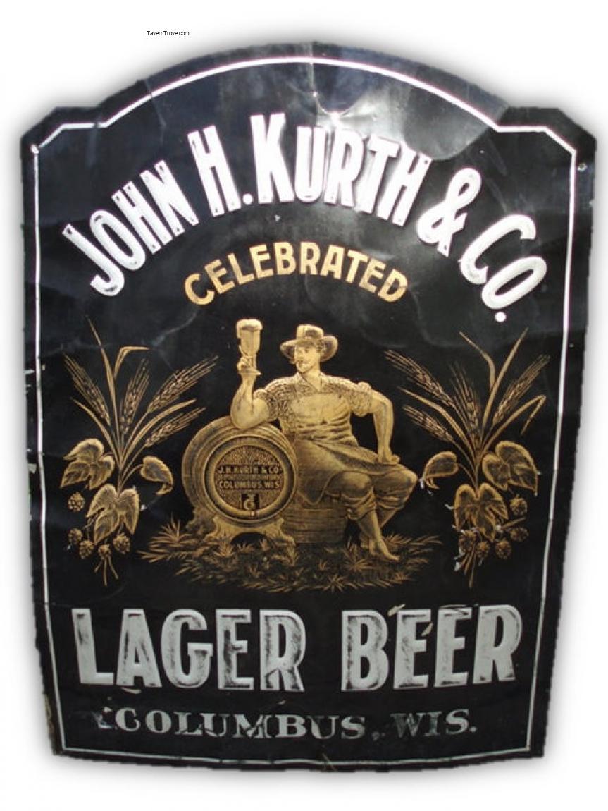 Item #29522 1890 Lager Beer corner sign Corner Sign