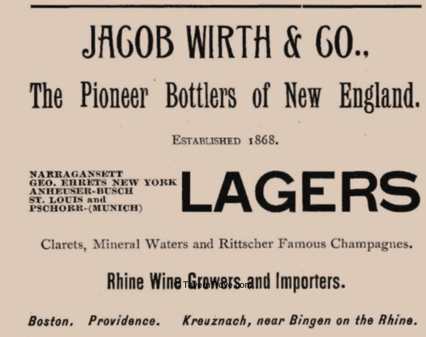 Item #41652 1896 Lagers Paper Ad