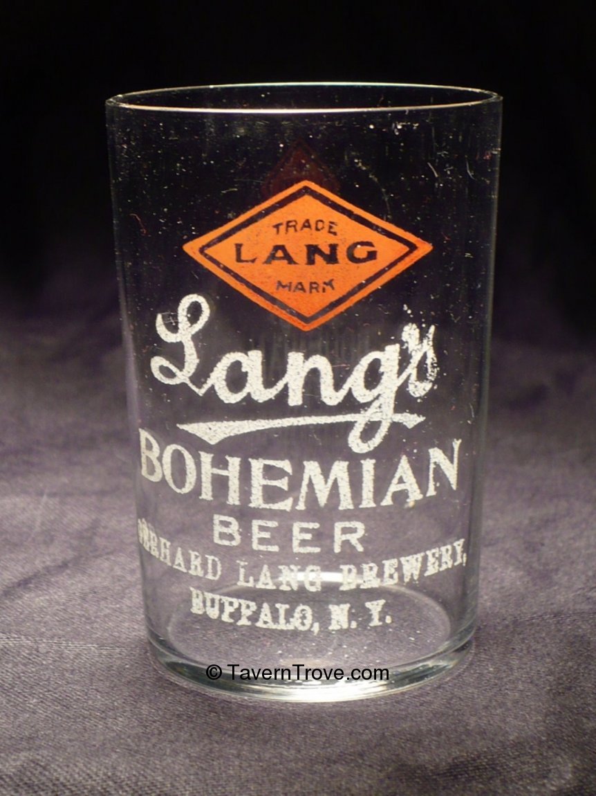 Item #86941 1900 Lang's Bohemian Beer Etched Glass