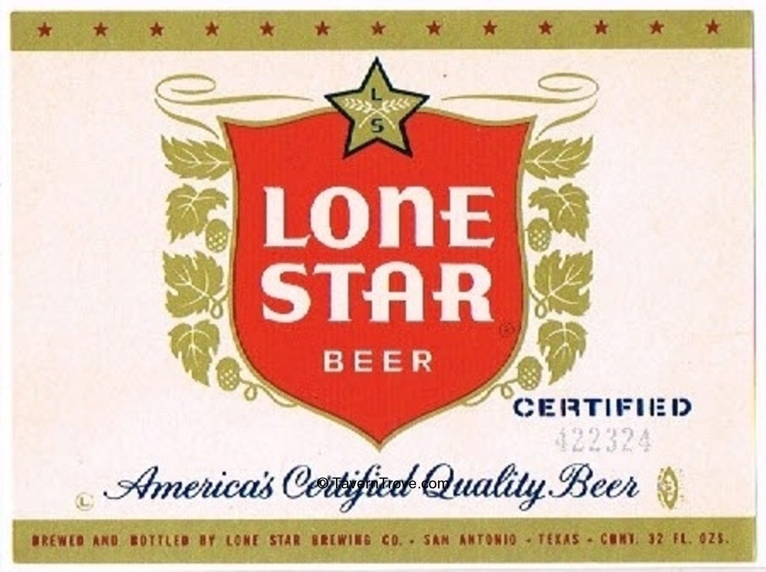 Item #66013 1959 Lone Star Beer Label