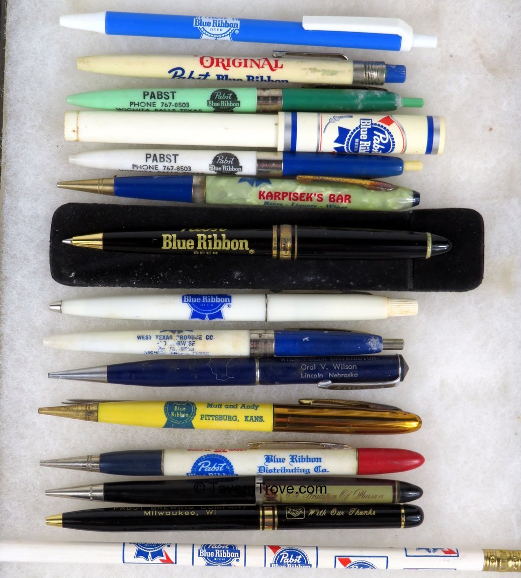 Item #98481 1955 Lot of 15 1940s-80s Pabst Beer Pens & Pencils Pencil