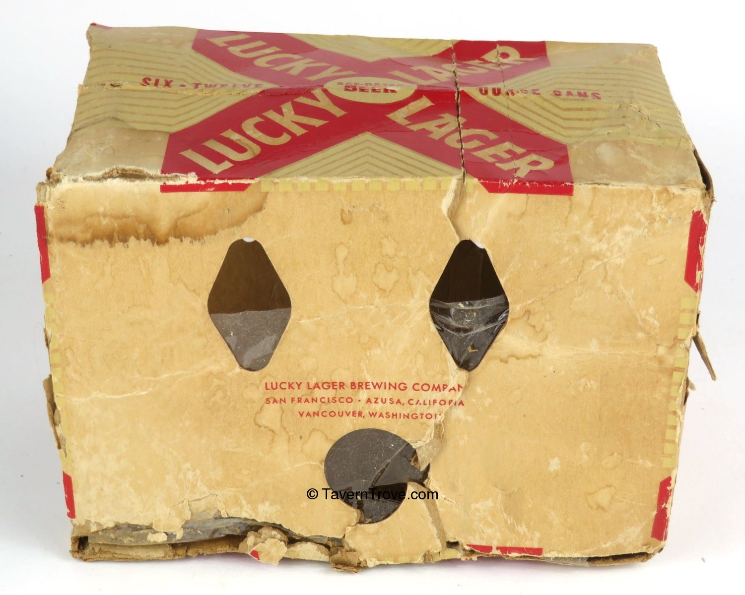 Item #94189 1953 Lucky Lager Beer six pack box Six-pack Holder