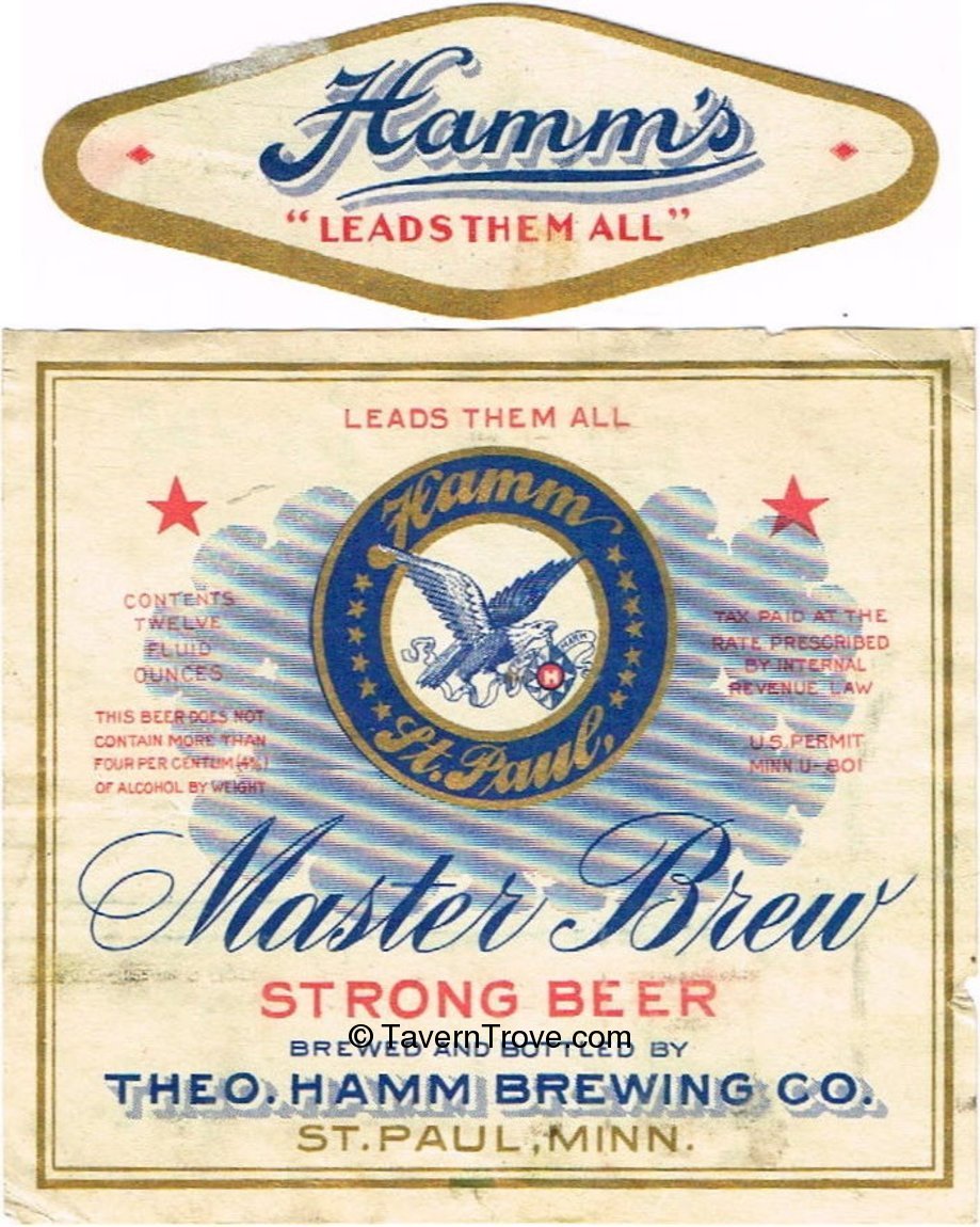 Item #100355 1939 Master Brew Beer Label CS100-03v