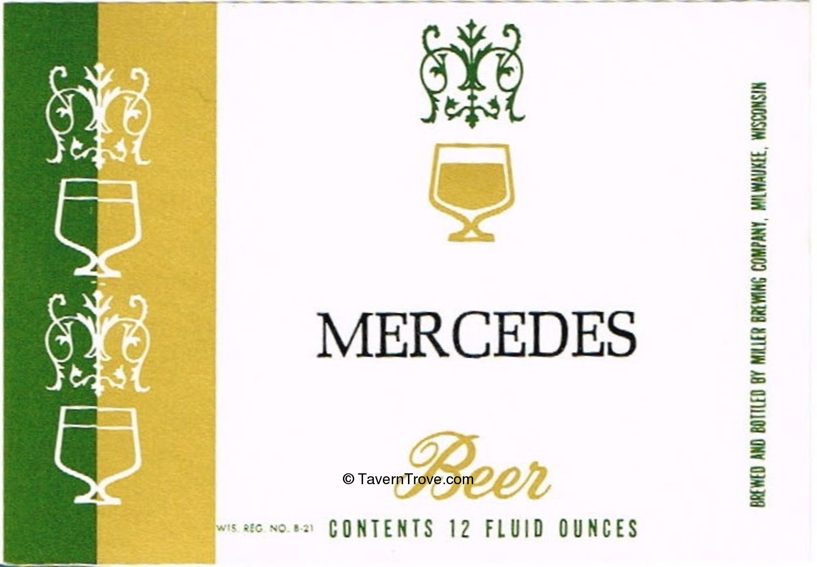 Item #81429 1972 Mercedes Beer Label WI287-T-c