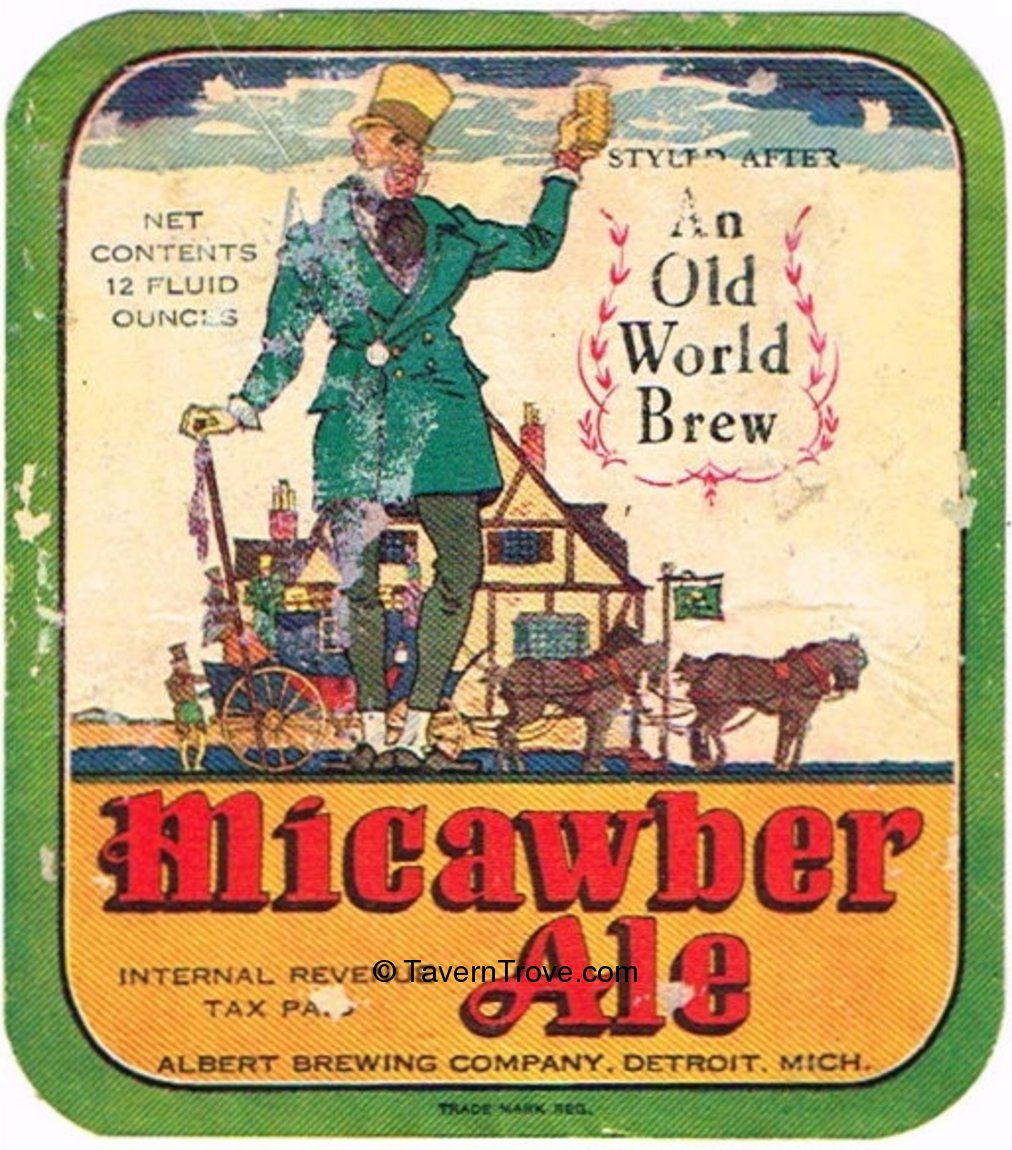 Item #87025 1935 Micawber Ale Label CS40-03
