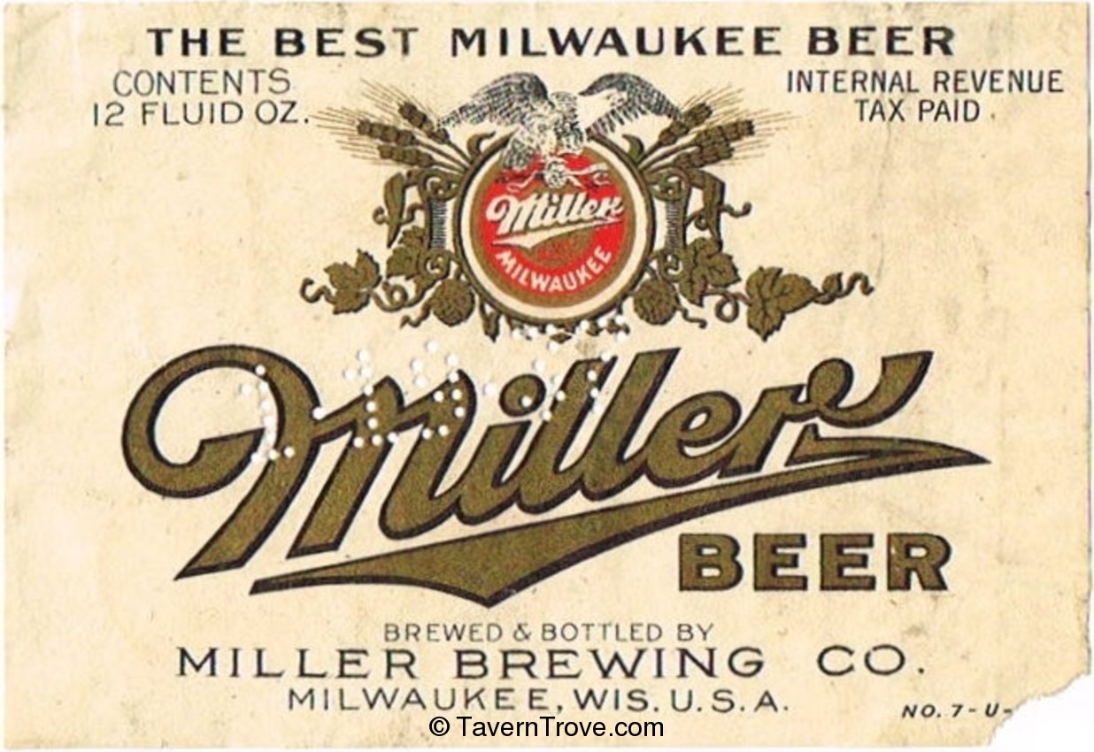 Item #84234 1937 Miller Beer Label WI287-42v5