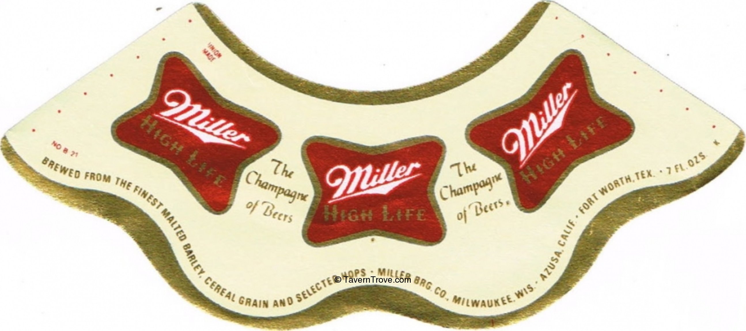 Item #81431 1969 Miller High Life Beer Label WI287