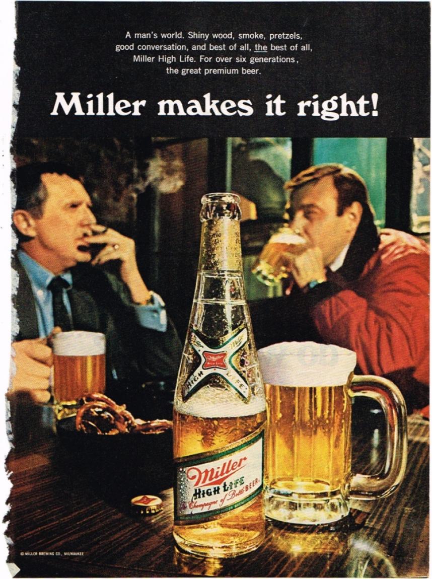 Item #16740 1969 Miller High Life Beer Paper Ad