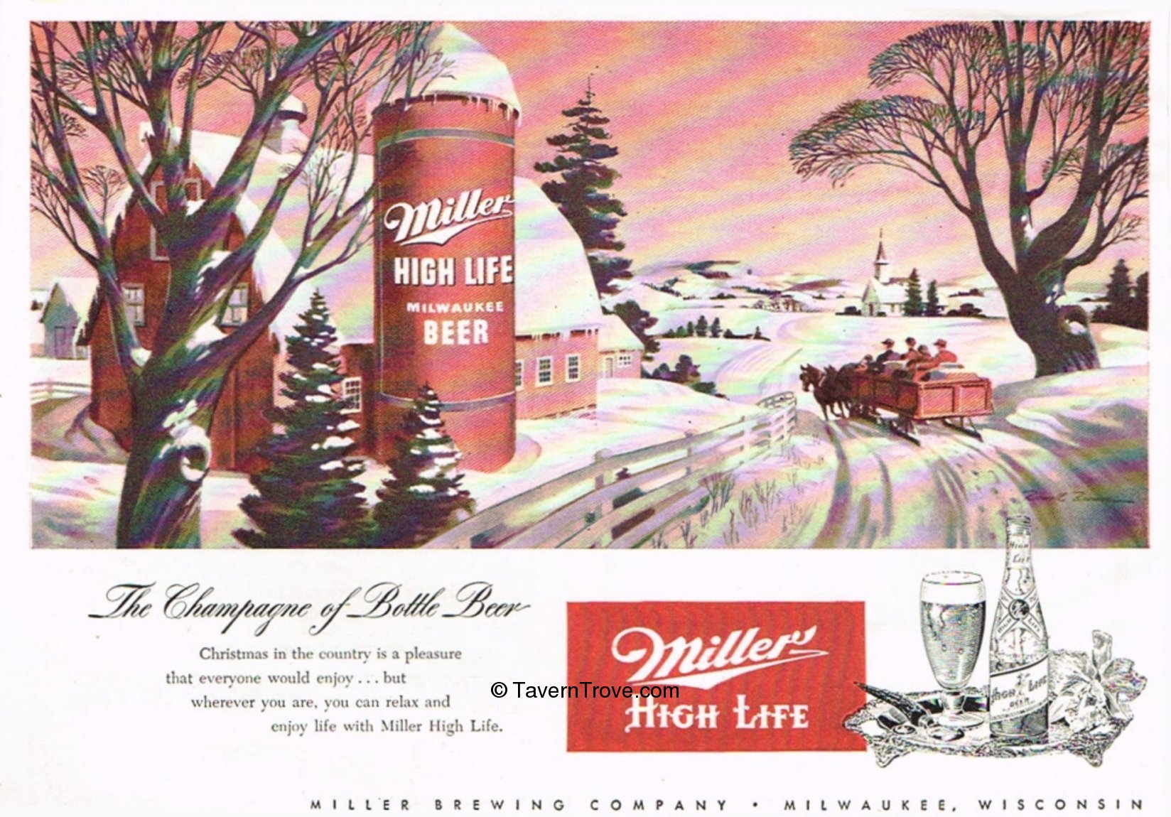Item #79210 1947 Miller High Life Beer Paper Ad