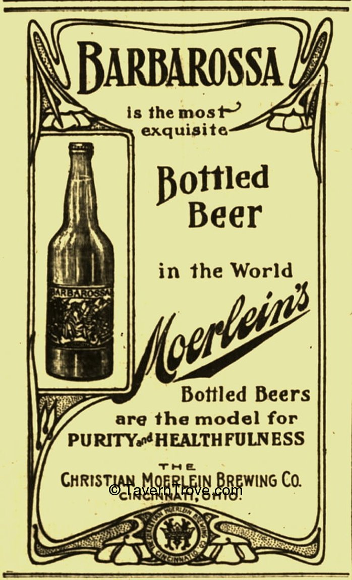 Item #40692 1905 Moerlein's Barbarossa Beer Paper Ad