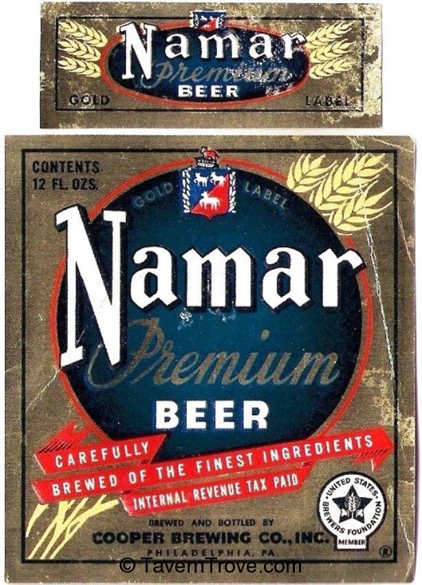 Item #88073 1946 Namar Premium Beer Label PA