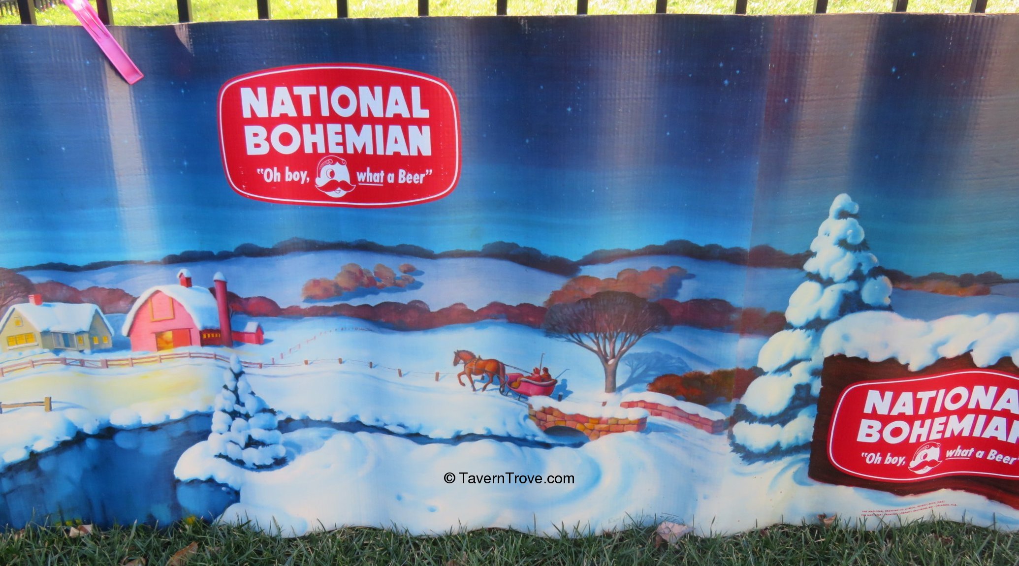 Item #98083 1962 National Bohemian Beer 20 foot Holiday Wainscoating Sign