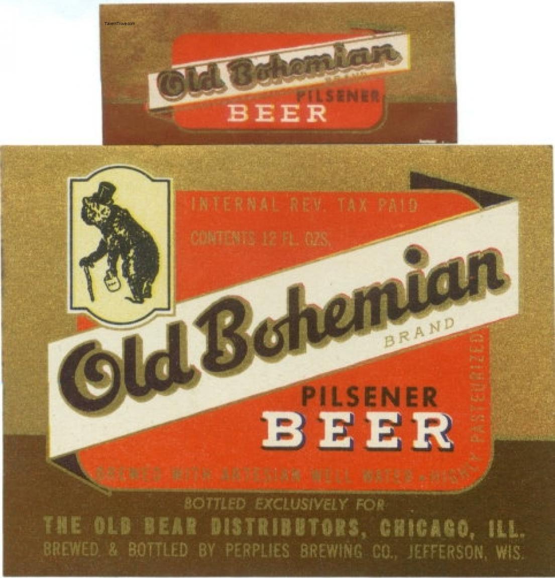 Item #58640 1942 Old Bohemian Pilsener Beer Label