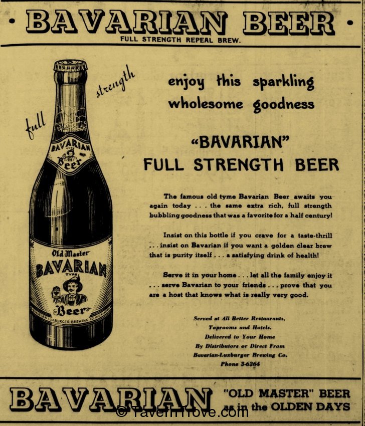 Item #86696 1933 OLD Master Bavarian Beer Paper Ad