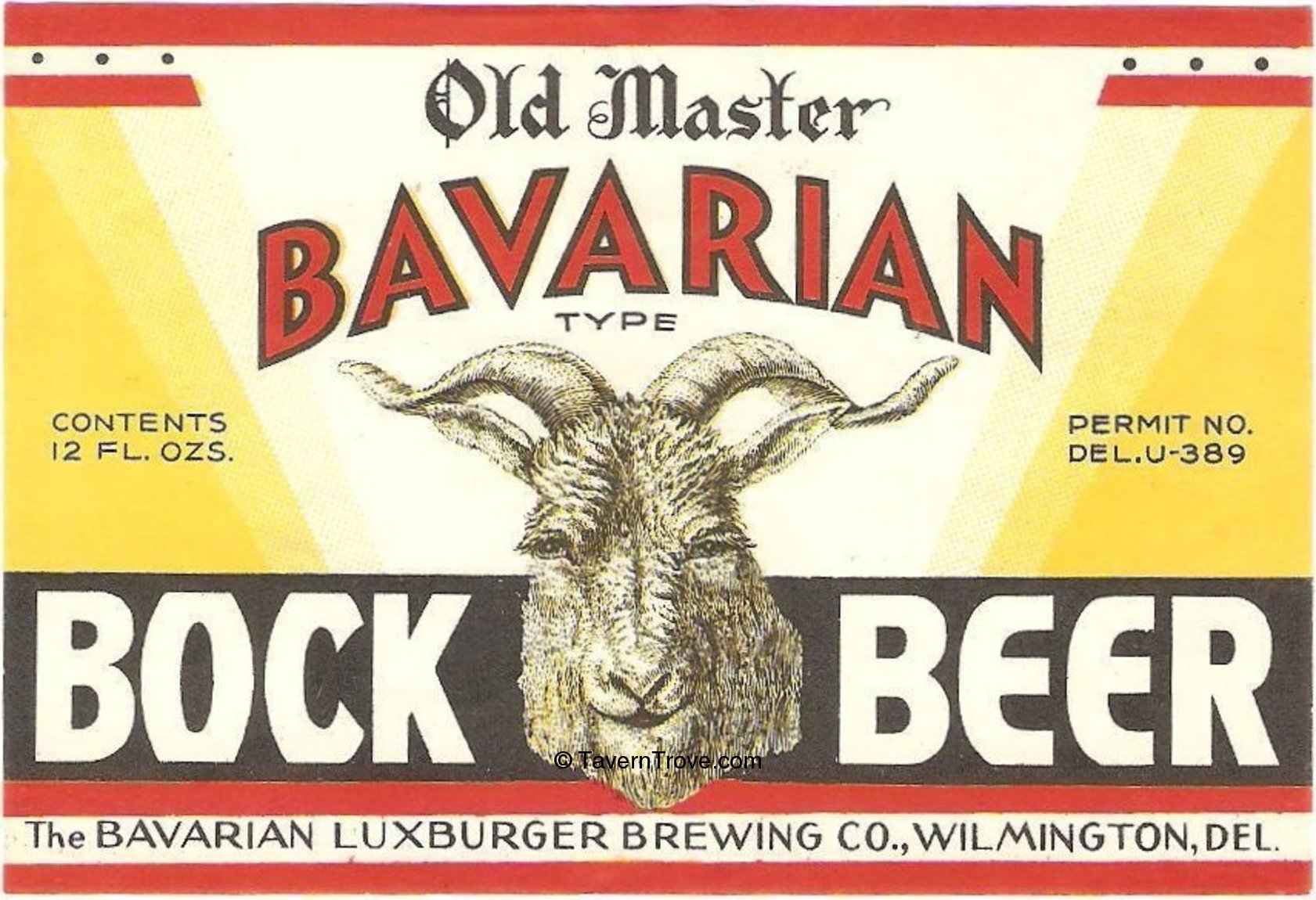 Item #26970 1933 Old Master Bavarian Bock Beer Label ES21-12