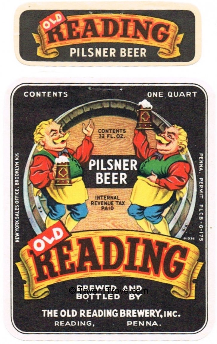 1937 Labels (Bottle & Can Labels) - Old Reading Pilsner Beer - Tavern Trove