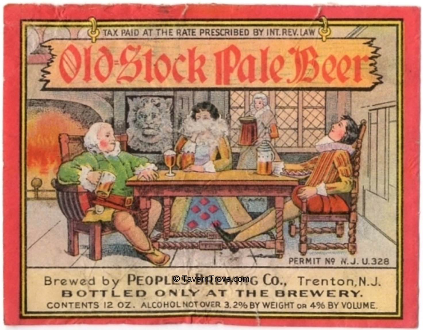 Item #71061 1934 Old Stock Pale Beer Label ES107-24