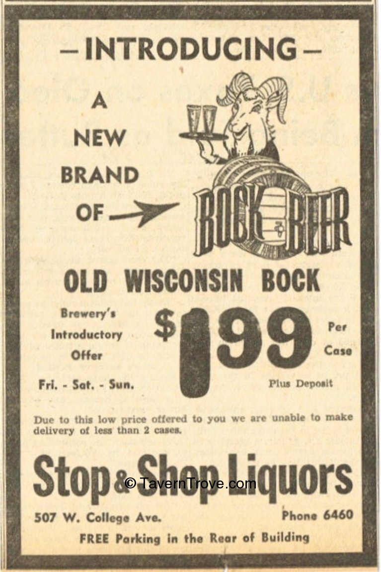 Item #77575 1948 Old Wisconsin Bock Beer Paper Ad