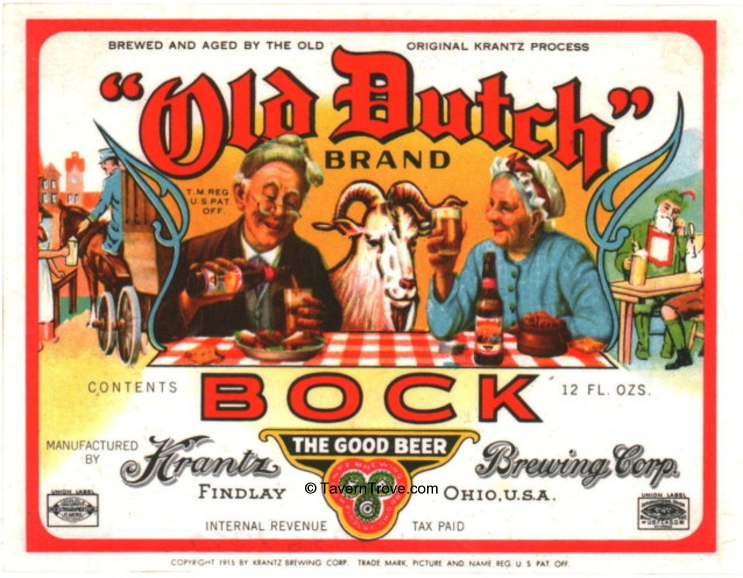 Item #92642 1948 Old Dutch Bock Beer Label OH68-22